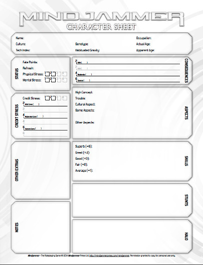 Fate Character Sheet Character Sheets | Fate Character Sheet